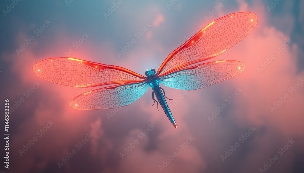4K HD Wallpapers Massive Floating Glowing Dragonfly Amidst Ethereal ...