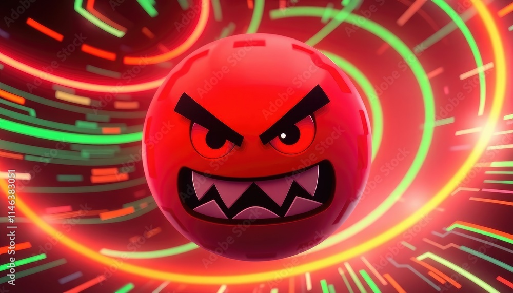 4K HD Wallpapers Angry Emoji With Pixelated Features, Surrounded By ...