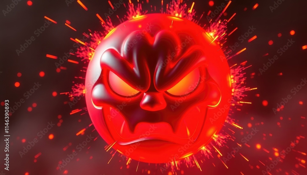 4K HD Wallpapers Angry Emoji With Glowing Red Veins, Surrounded By ...