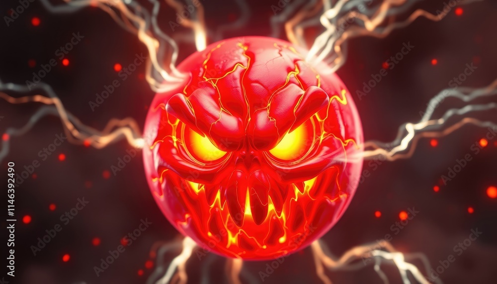 4K HD Wallpapers Angry Emoji With Glowing Red Cracks And Fiery Molten ...