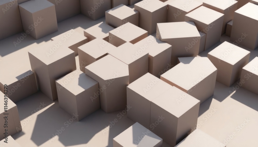 4K HD Wallpapers Geometric Blocks Arranged In A Balanced, Symmetrical ...