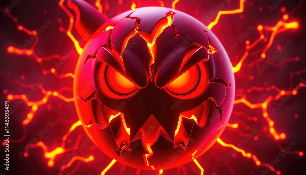 4K HD Wallpapers Angry Emoji With Jagged Glowing Cracks, Surrounded By ...