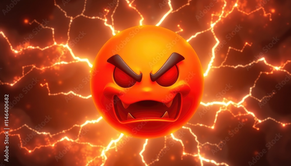 4K HD Wallpapers Angry Emoji Surrounded By Glowing Fiery Cracks ...