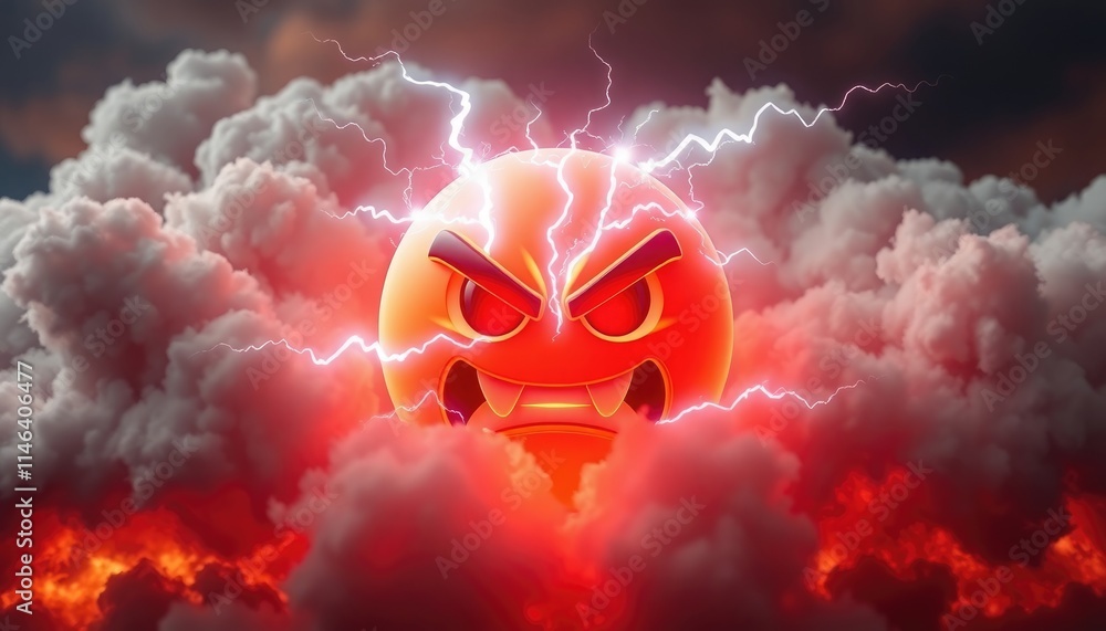4K HD Wallpapers Angry Emoji With Electric Energy Bursting From Its ...