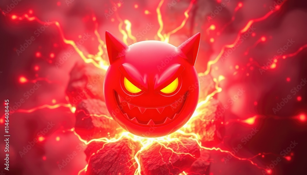 Stock-Illustration „4K HD Wallpapers Angry Emoji Surrounded By Glowing ...