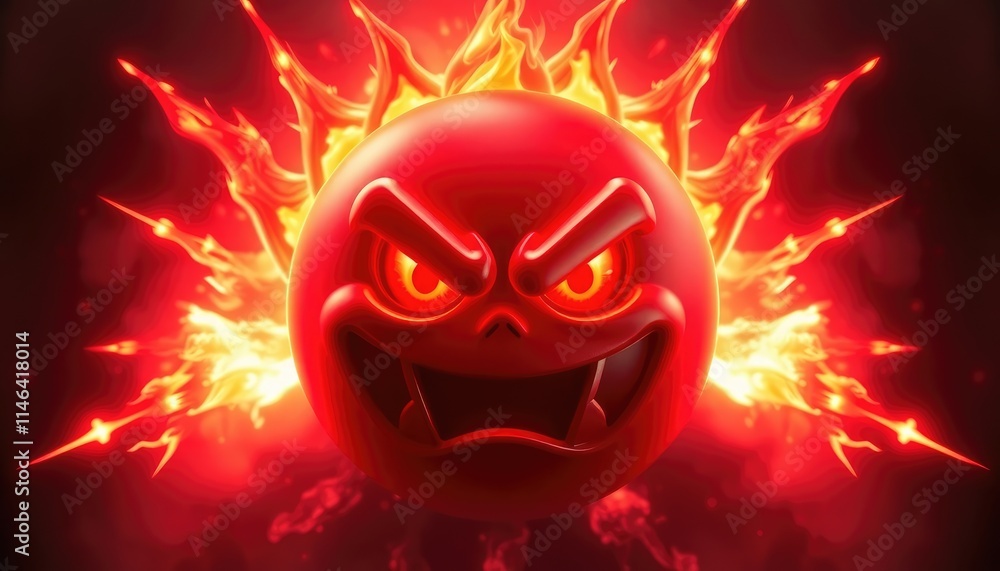 4K HD Wallpapers Angry Emoji With Molten Eyes And A Glowing Red Aura ...