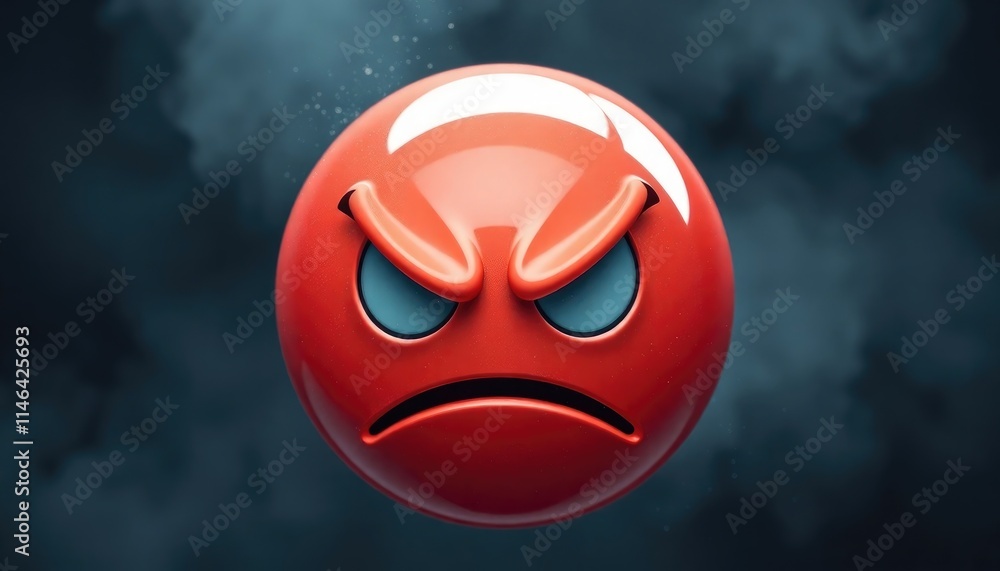 4K HD Wallpapers Angry Emoji With A Glassy, Reflective Surface ...