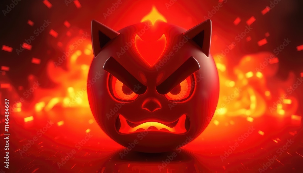ภาพประกอบ Stock 4K HD Wallpapers Angry Emoji With Fiery Eyes And A ...