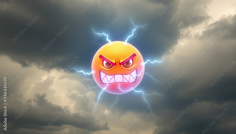 4K HD Wallpapers Angry Emoji With An Electric Aura, Crackling With ...