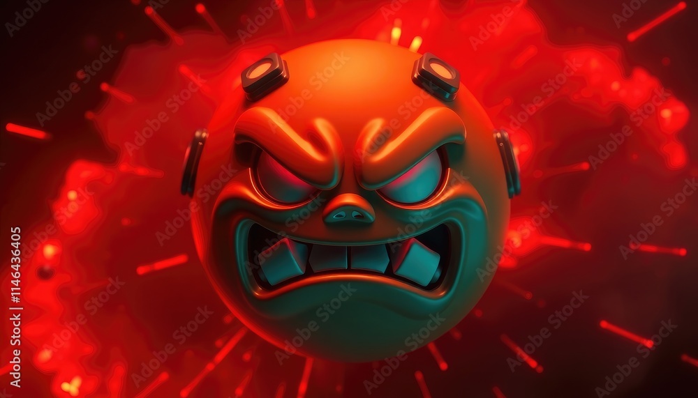 4K HD Wallpapers Angry Emoji With Dark Mechanical Features, Surrounded ...