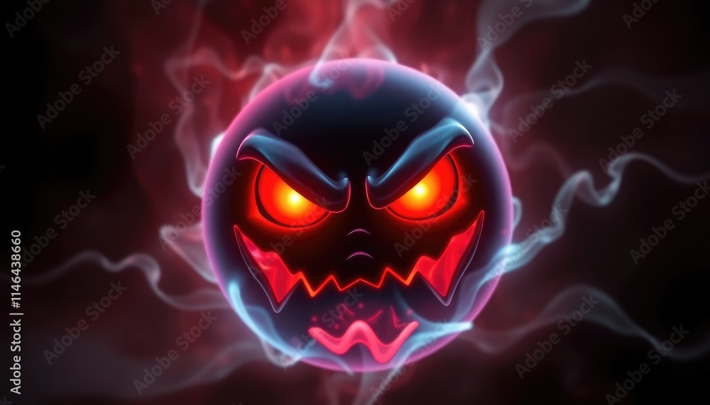 Stock-Illustration „4K HD Wallpapers Angry Emoji With Glowing Red Eyes ...