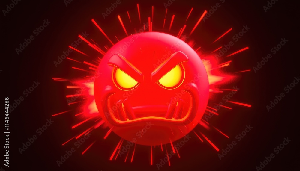 4K HD Wallpapers Angry Emoji With Its Face Glowing Bright Red ...