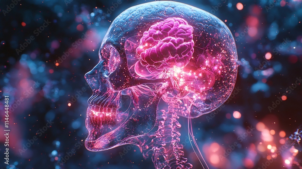 digital visualization of biological anatomy featuring vibrant ...