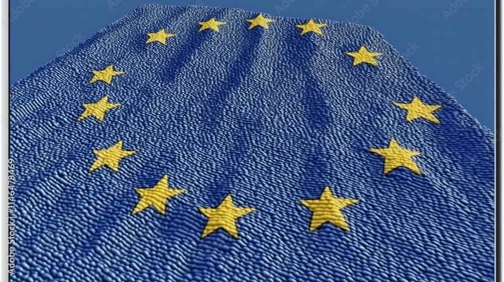 European union flag, official colors and proportion correctly ...