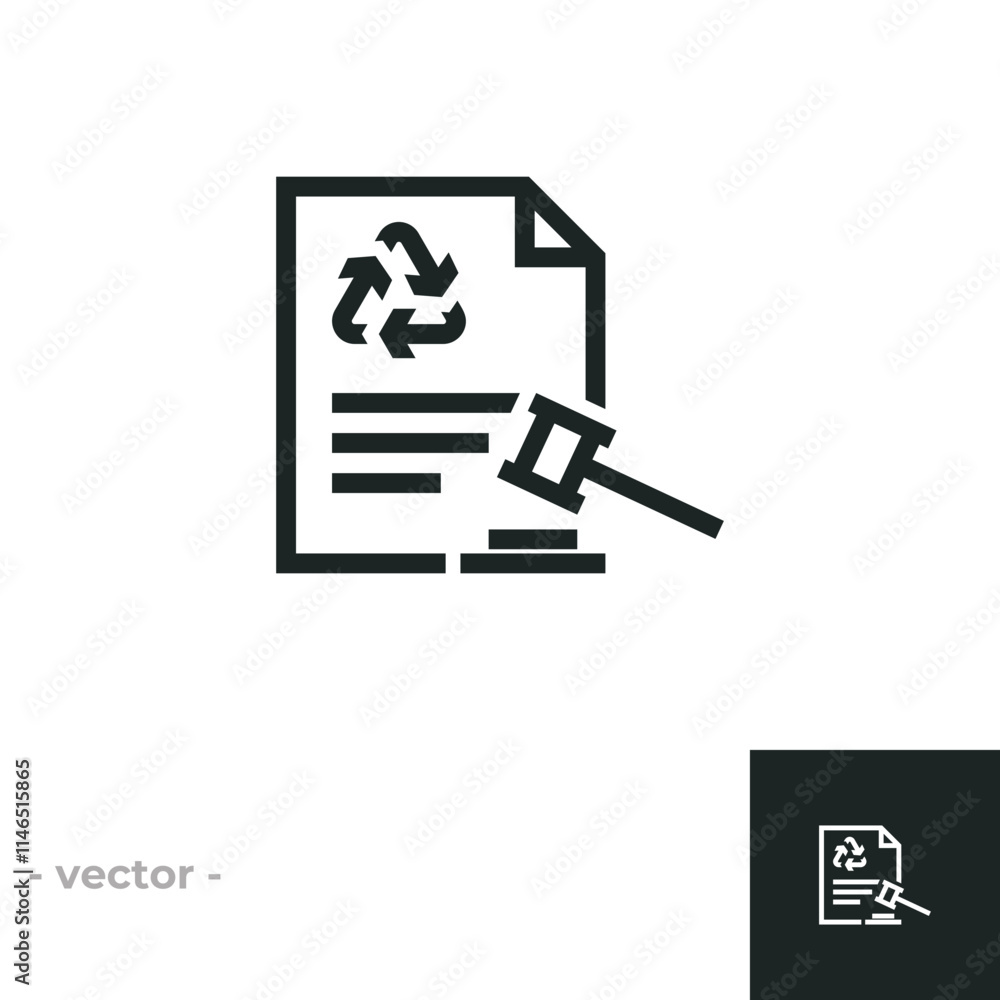 Recycling regulation icon isolated on white background. Vector ...