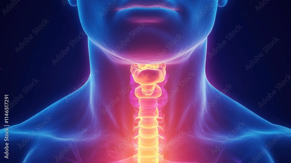 Human Anatomy Cervical Spine Visualization: Detailed 3D Model of Neck ...