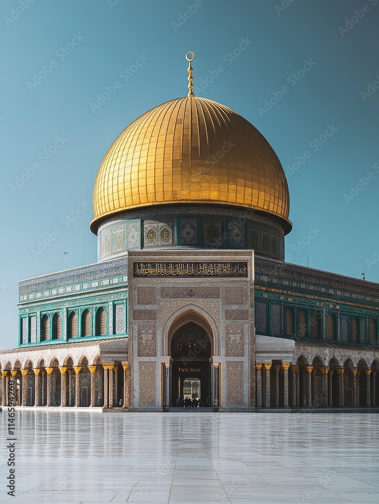 Mosque Arab Muslim Building Greeting Mubarak Islam Ramadan Element ...