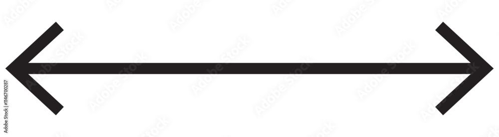 Horizontal dual sided long straight arrow signs. Black stock pointer ...