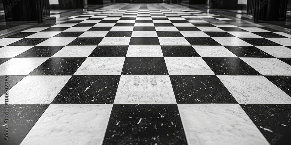 High-contrast grid of black and white squares in a precise checkerboard ...