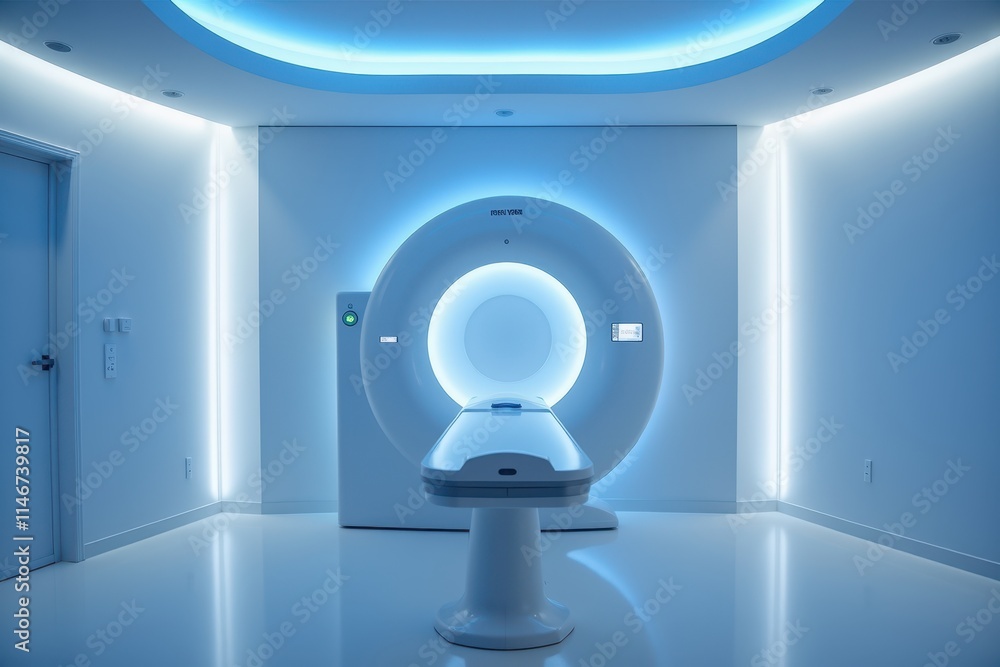 Modern MRI Scanning Room with Futuristic Lighting and Sleek Design for ...