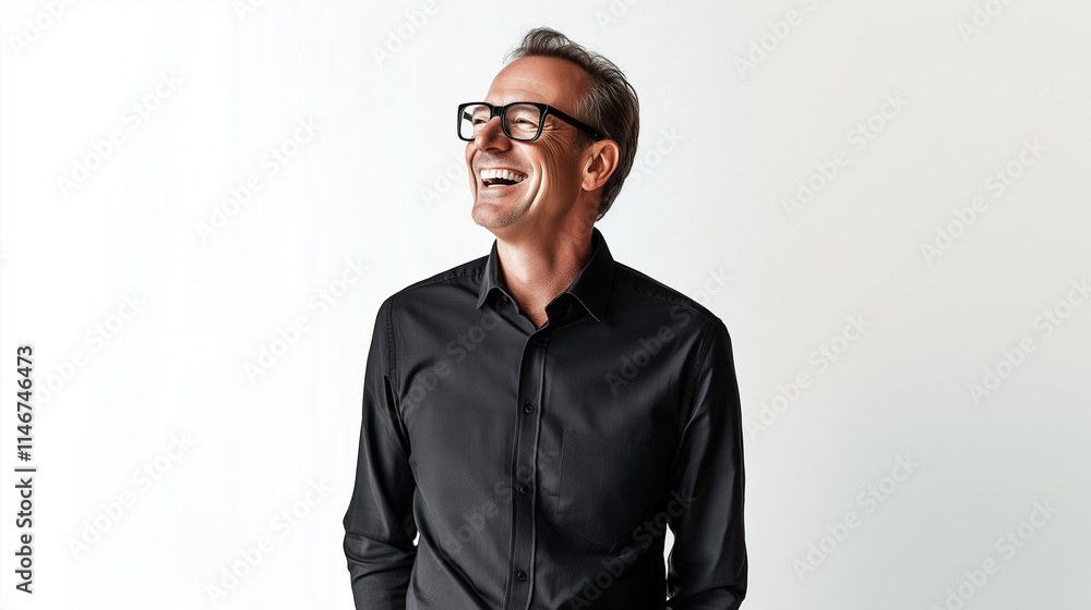 A professional profile photograph of an white man in his 50's, wearing ...
