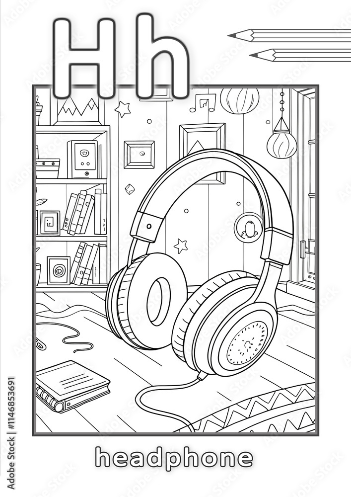 Coloring page for children with letters of the English alphabet, letter ...