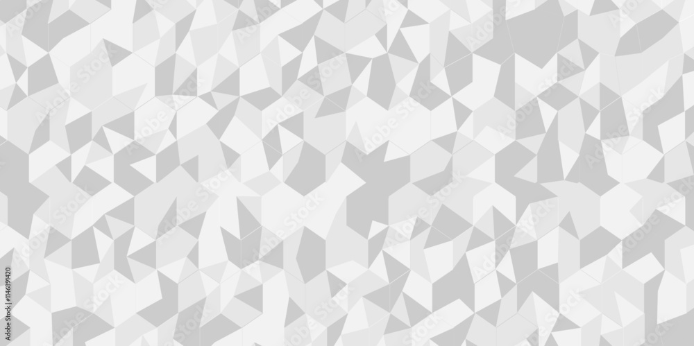 Vector geometric seamless white, gray cube square low polygon texture ...