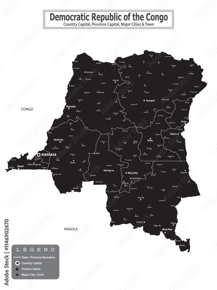African Countries Geography Political map. Political map of country ...