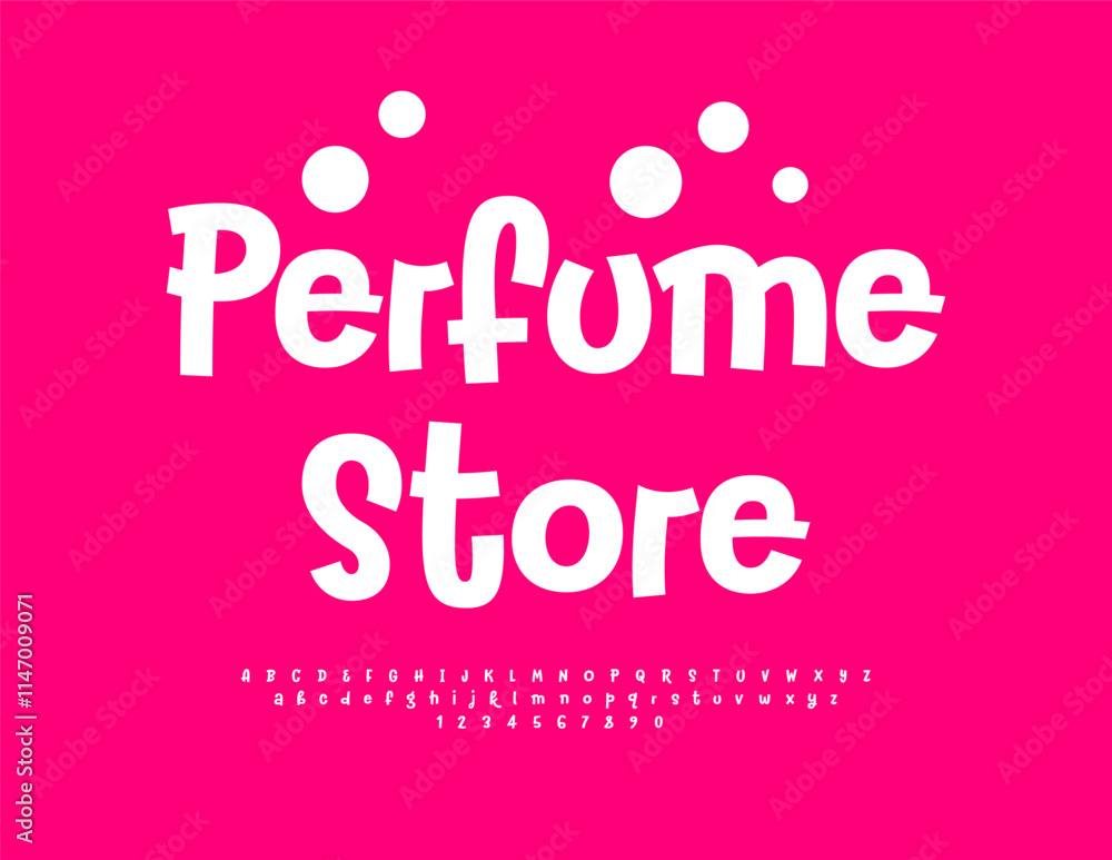 Vector Modern Signboard Perfume Store. Festive Handwritten Font. Joyful ...