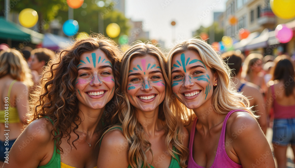 Joyful participants embrace the spirit of Brazilian Carnival with ...