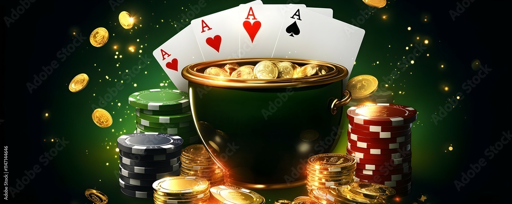 Pot of gold 777 online casino with a pot of gold coins surrounded by ...