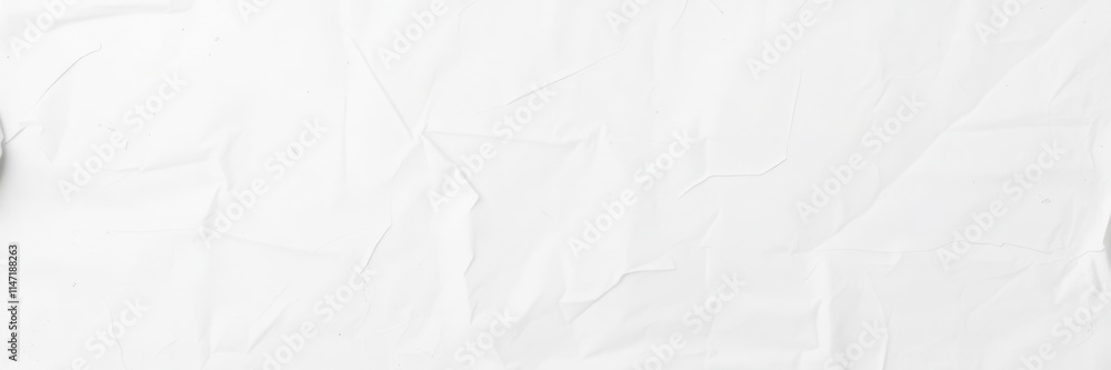 White creased poster texture with a subtle yet prominent wrinkled ...