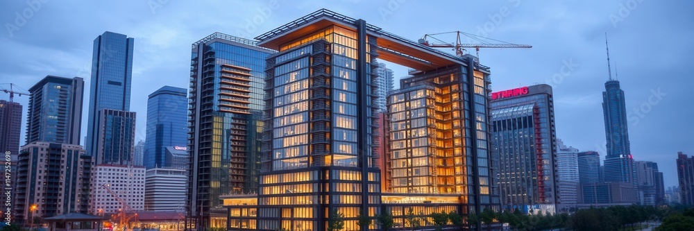 Modern high end architecture project evolution showing the ...