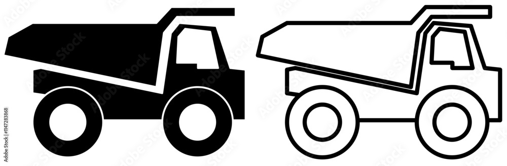 mining truck icon, simple flat style, illustration, logo sign symbol ...