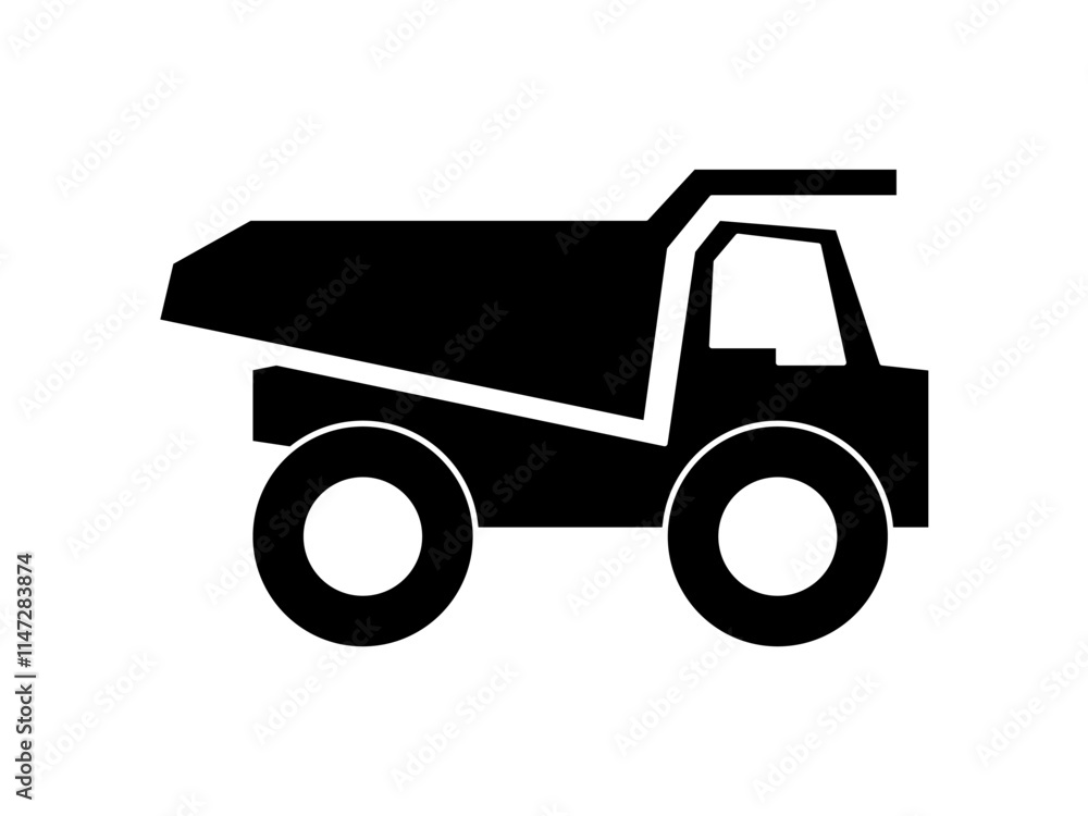 mining truck icon, simple flat style, illustration, logo sign symbol ...