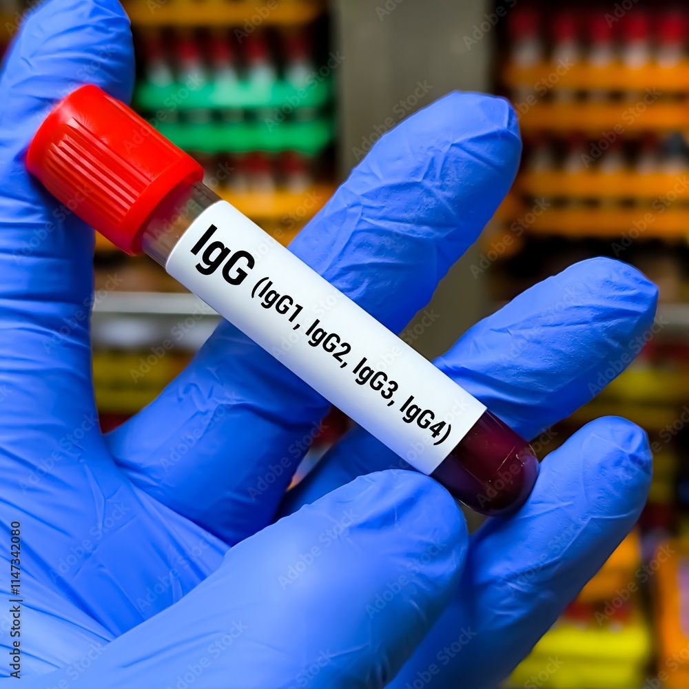 Blood sample tube for Immunoglobulin G or IgG (1,2,3,4) level test ...