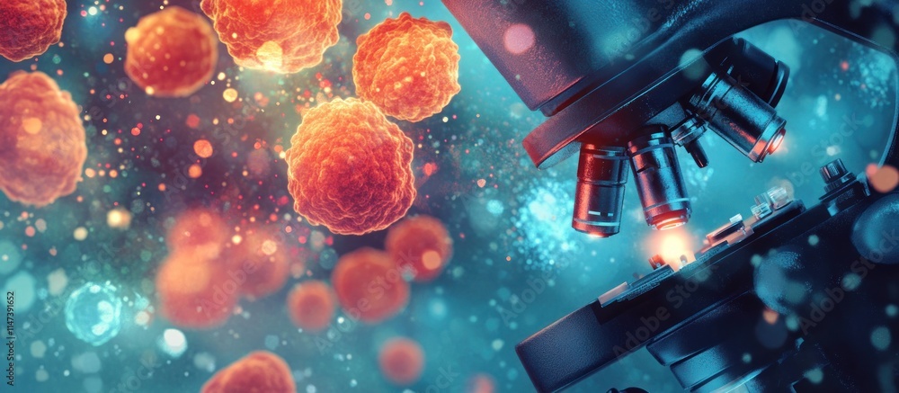 Microscopic View of Cancer Cells Under a Microscope: Unveiling Cellular ...