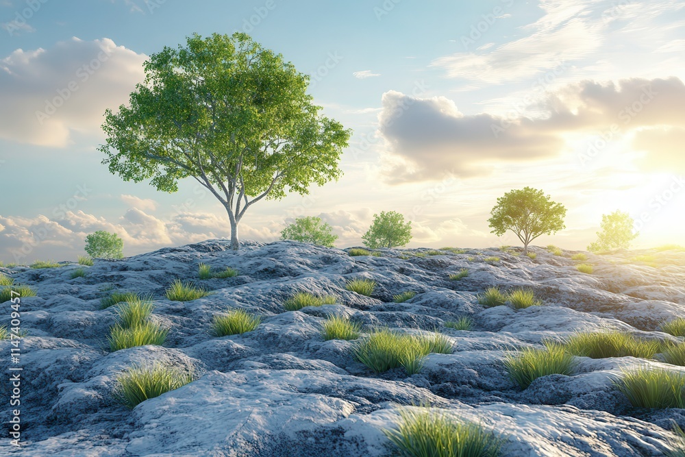 Land Restoration and Drought Resilience Concept for World Environment Day 2024. Generative AI ...