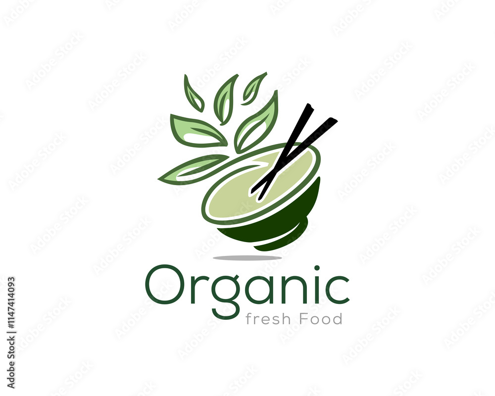 organic food menu restaurant logo design template illustration ...