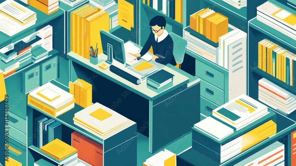 Document management system concept, software system for managing documents, information ...