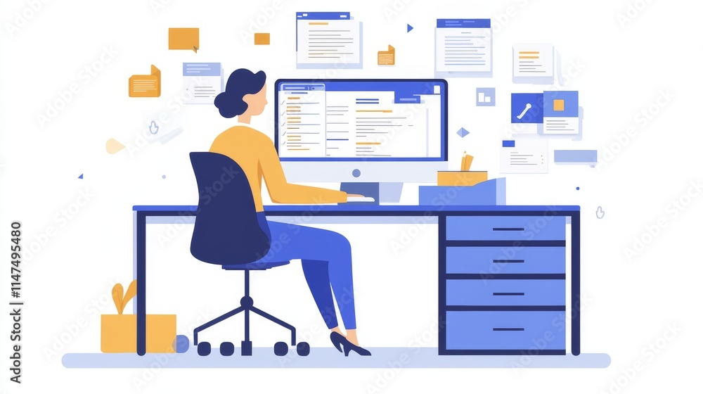 Document management system concept, software system for managing documents, information ...