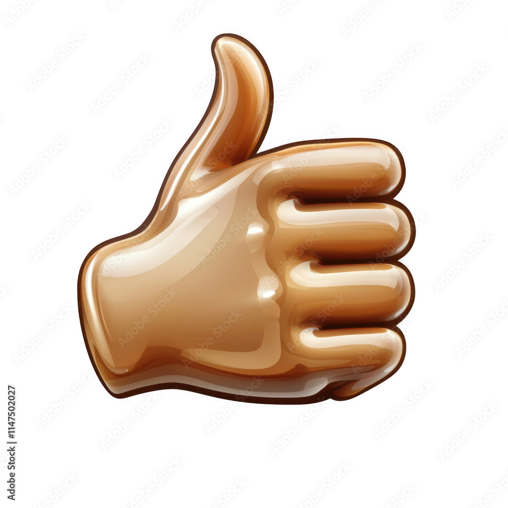 Brown icon of Like isolated on a transparent background Minimalist flat ...