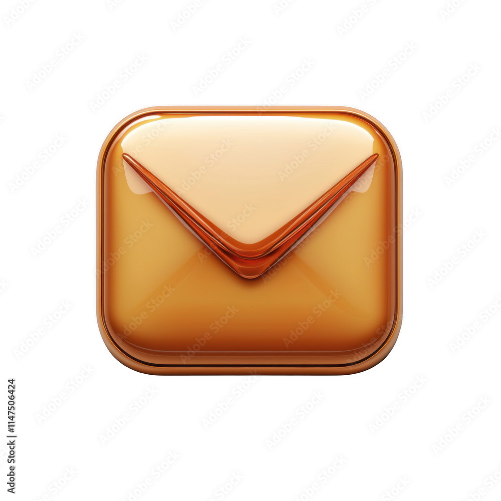 Brown icon of Notification isolated on a transparent background ...