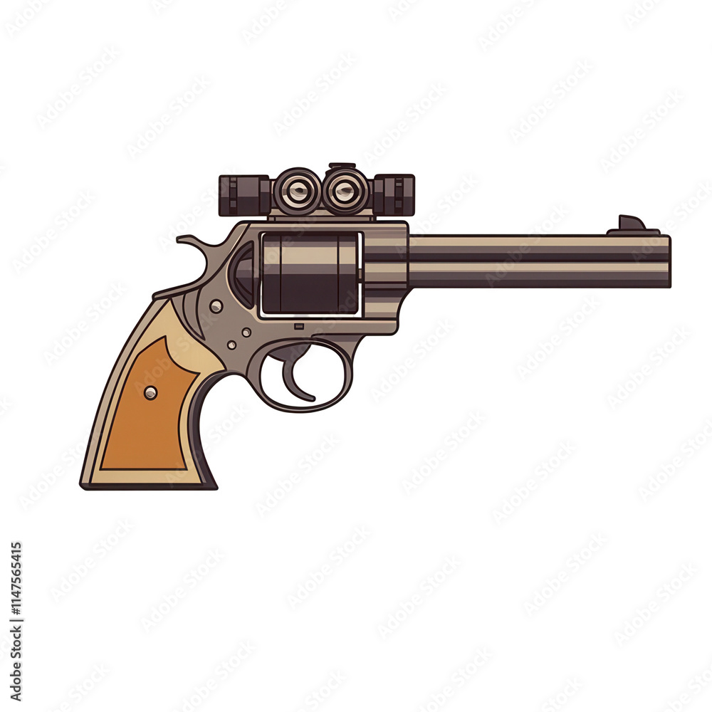 Action revolver pistol illustration transparent background digital art ...