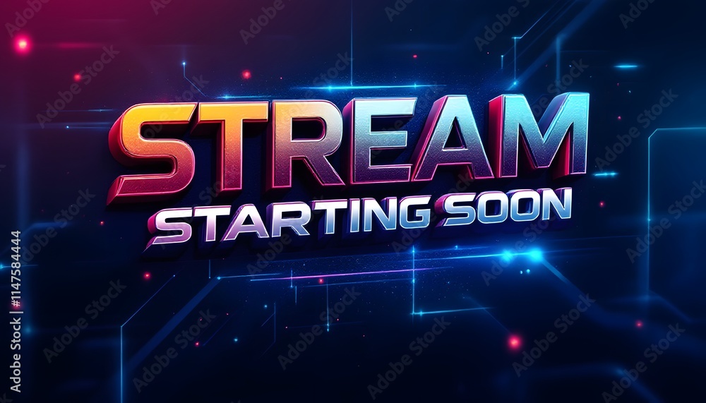 Engaging Stream Starting Soon Twitch Screen Stock Illustration | Adobe ...