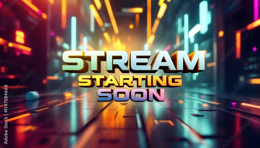 Engaging Stream Starting Soon Twitch Screen Stock Illustration | Adobe Stock