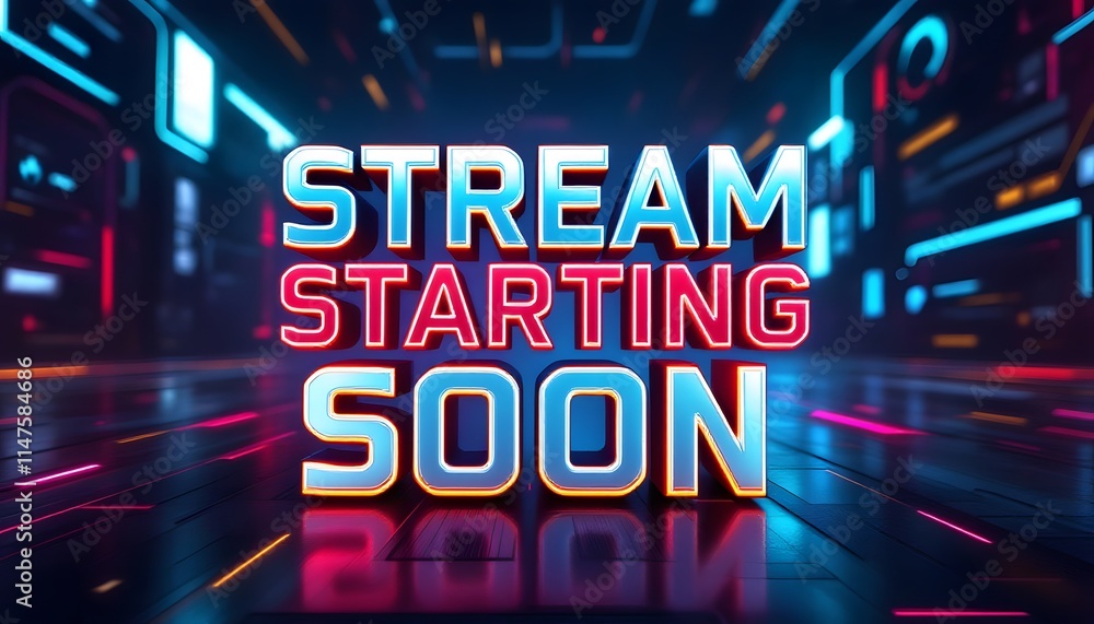 Engaging Stream Starting Soon Twitch Screen Stock Illustration | Adobe ...