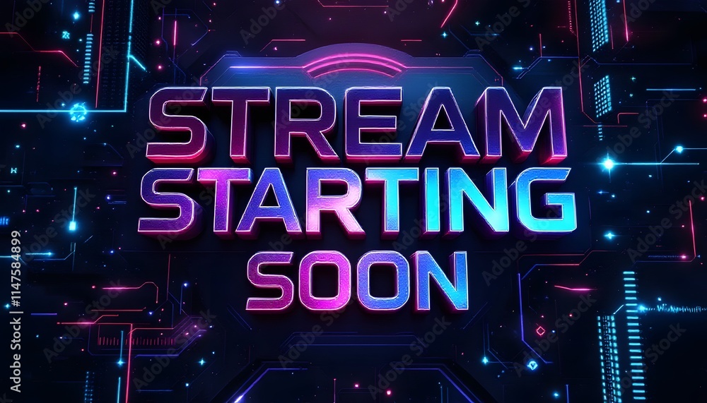 Engaging Stream Starting Soon Twitch Screen Stock Illustration | Adobe ...