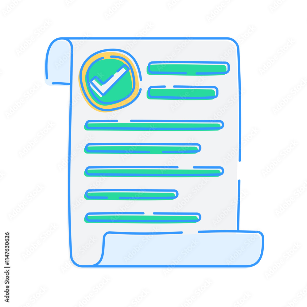 Highlighted Checklist, A paper with a highlighted section and completed ...