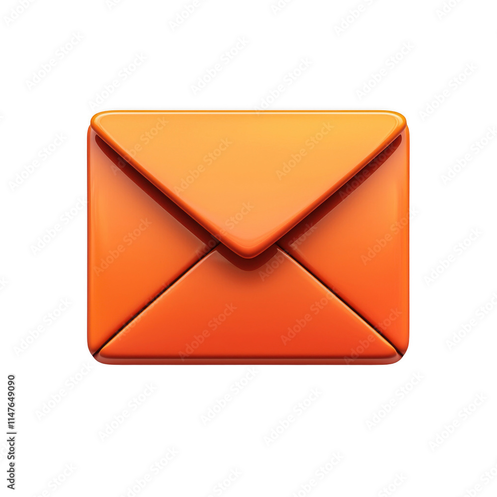 orange icon of Inbox isolated on a transparent background Minimalist ...